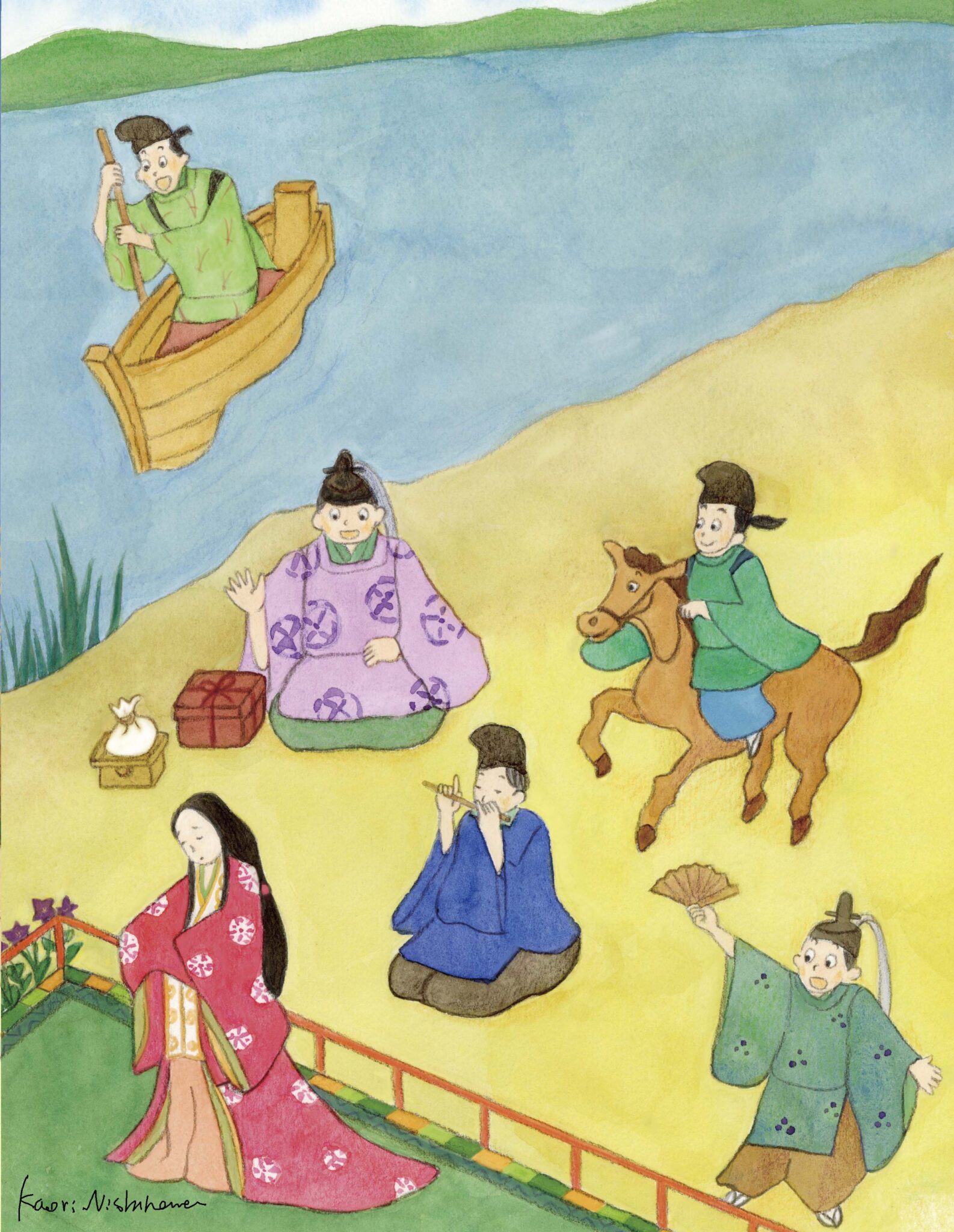 おはなし読み聞かせ「かぐやひめ」 – 絵本 児童書 イラスト おはなし ニシハマカオリ